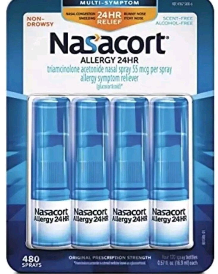 Nasacort Allergy 24-Hour Spray Allergy Relief, 4 Pk, 480 exp 9 2025 ...