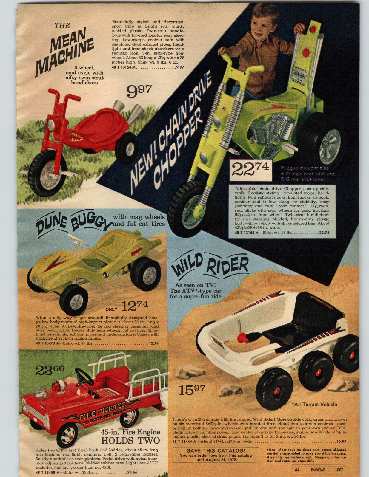 1971 PAPER AD Chain Drive Chopper Mean Machine Mod Cycle ATV Dune Buggy ...