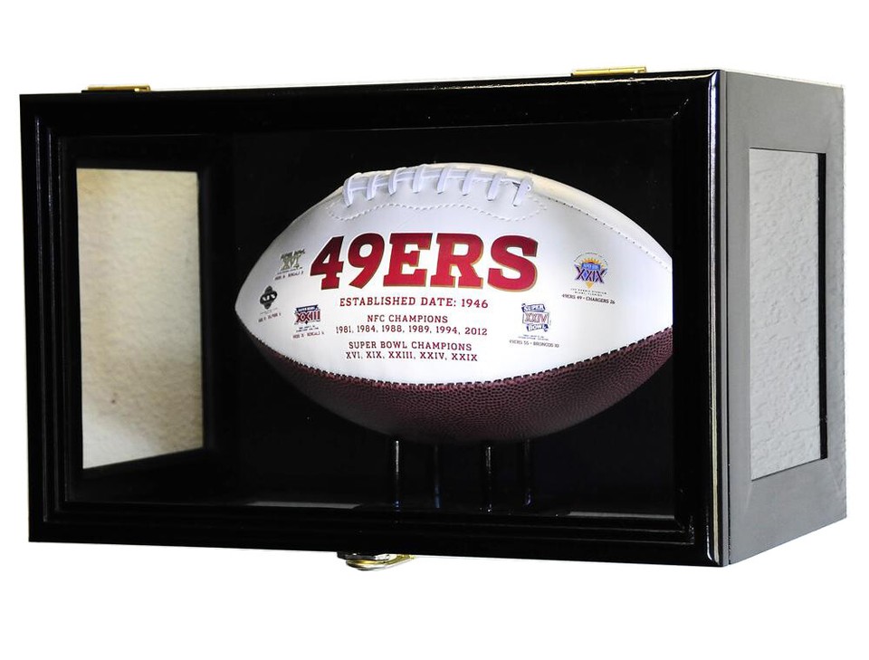 Clear Viewing Football Display Case Cabinet Wall Mount / Free Standing ...