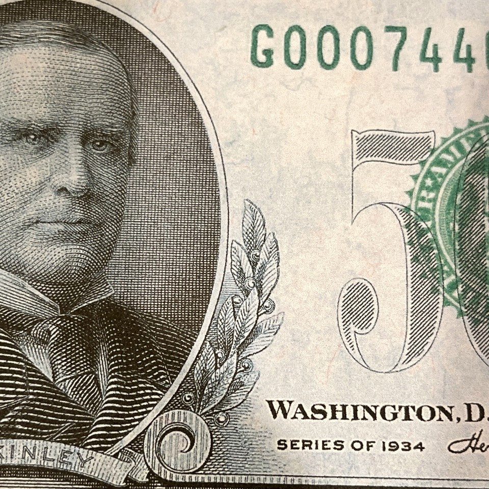 Reproduction 1934 $500 Bill Federal Reserve Note Currency Copy USA Read ...