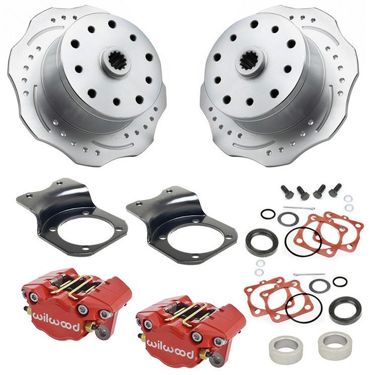 Vw Bug Rear Red Wilwood Disc Brake Kit 1968-1977, Scalloped Brake ...