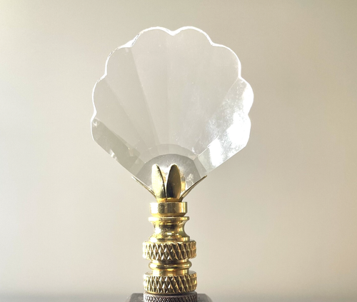 Crystal Finials Large Faceted Shell Shape Clear Crystal Lamp Finial ...