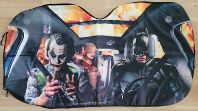 Batman & Joker UV Sun Shade Visor Windshield Universal Accordion Fold ...