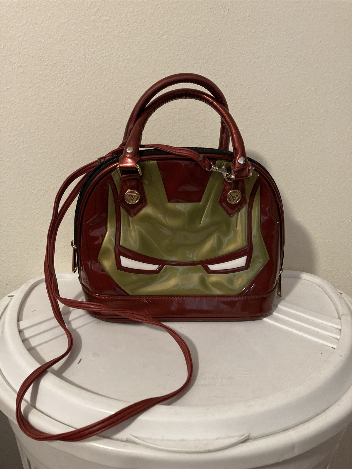 Rare Marvel Loungefly Iron Man Helmet Patent Leather … - Gem