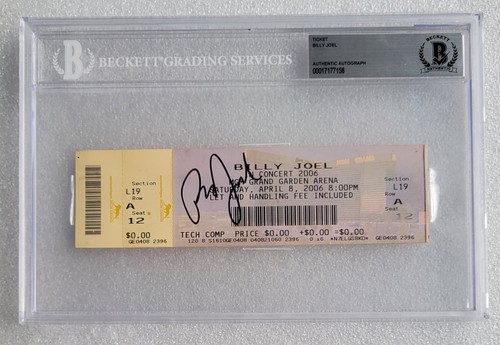 BILLY JOEL SIGNED TICKET BECKETT BAS COA AUTOGRAPHED SLABBED SLAB ...