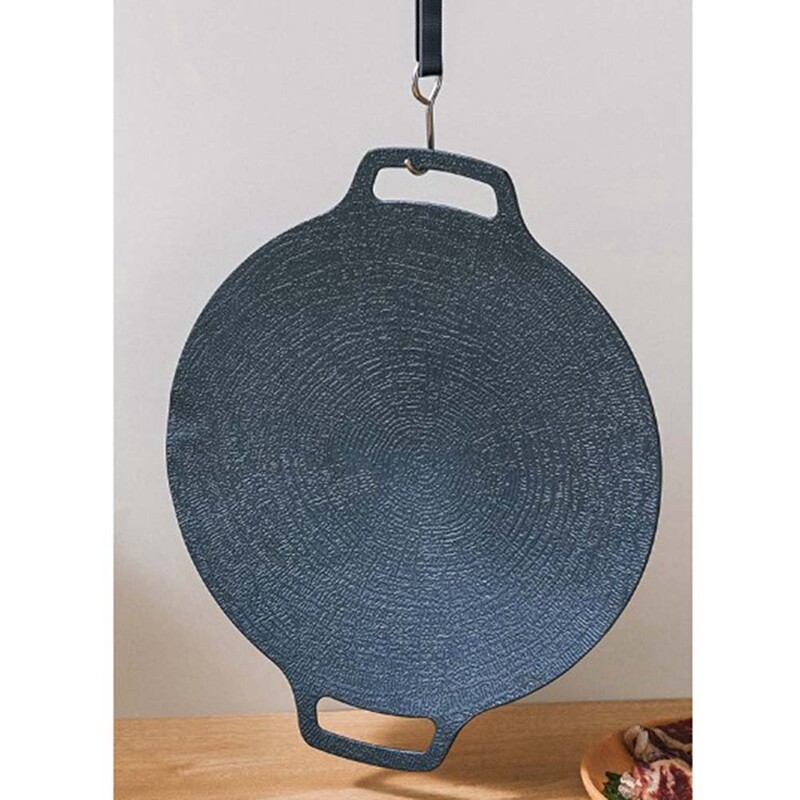 1 PCS 38Cm Thick Cast Iron Frying Pan Open Flame Cooking Pot Black ...