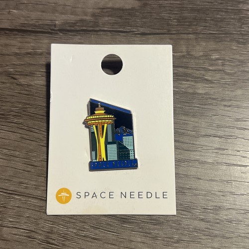 Space Needle Pin W/ Skyline and Mount Rainer Seattle Washington | eBay