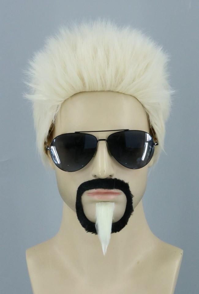 Funny Blonde Chef Wig & Goatee Set for Men - Halloween Costume Party ...