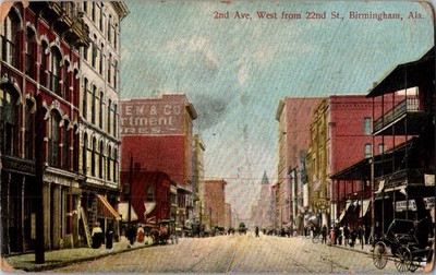 2nd Avenue West 22nd Street Birmingham Alabama Street Scene 1910 ...