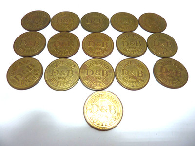 LOT OF 16 Vintage 1996 Dave & Busters Vintage Golden Arcade Token Coin ...
