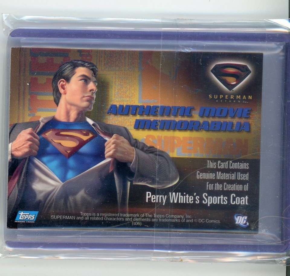 2006 TOPPS SUPERMAN RETURNS PERRY WHITE SPORTS COAT RARE COSTUME SCREEN ...
