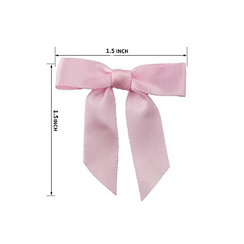 50pcs Boutique 1.5" Pink Satin Ribbon Mini Bows for Craft Sewing ...