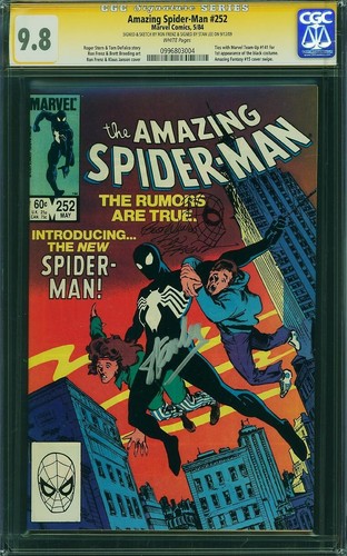 AMAZING SPIDER-MAN #252 CGC 9.8 SS 2 x SIGNED W/SKETCH RON FRENZ & STAN ...