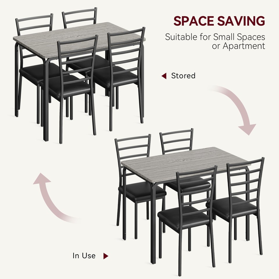 Dining Table Set for 4 ,Dinette Set ,Squre Dinner Set Kitchen Table and ...