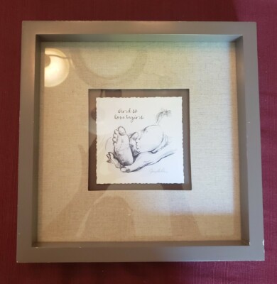 Hallmark Ken Sheldon Wood Framed Sketch "And So Love Begins", 12" X 12 ...