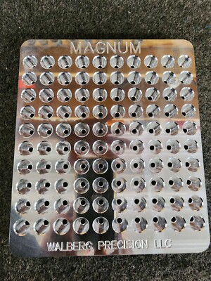 CNC Aluminum 100 Rd Reloading Block- Magnum Calibers made by Walberg ...