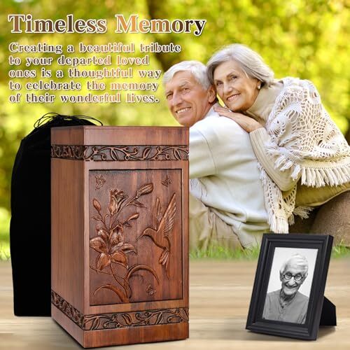 Handcrafted Wooden Cremation Urns for Human Ashes Hummingbird Memorials ...