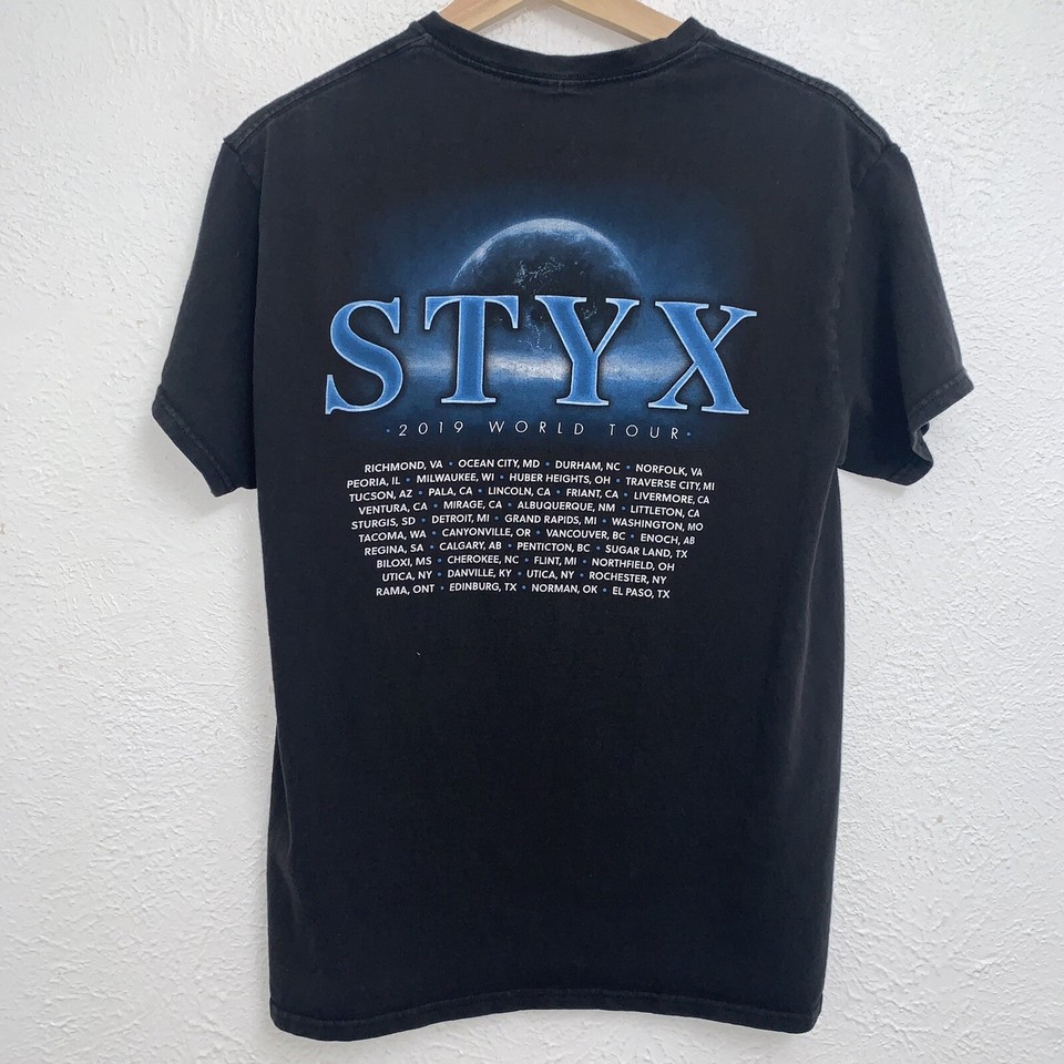 Styx 2019 Work Tour Tee Black T-Shirt Double Sided Short Sleeve Sz ...