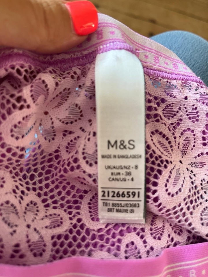 BN MARKS & SPENCER B For Boutique Bra & Period Knickers. Size 34D And 8 ...