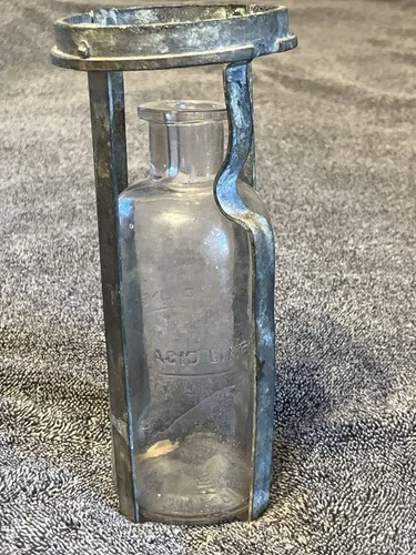Antique Fire Extinguisher Caged Acid Line Wire Works Glass Bottle | eBay