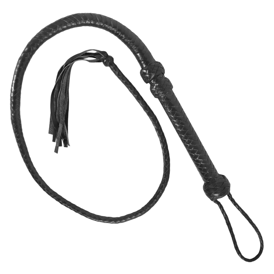 2 Pack Genuine Cowhide Leather Bullwhip Set 3 FT Black Whips, 12 & 16 ...