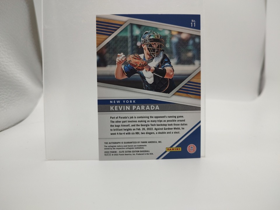2022 Elite Extra Edition Kevin Parada Prospect Autograph Auto #11 Mets ...