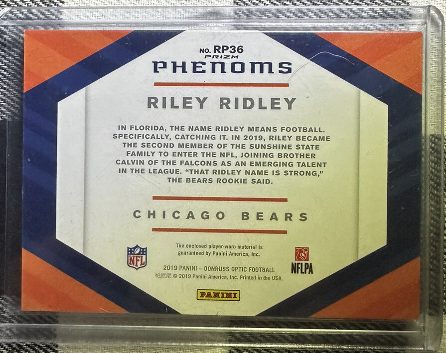 2019 Panini Donruss Optic Riley Ridley Holo Prizm Rookie Phenoms RC ...