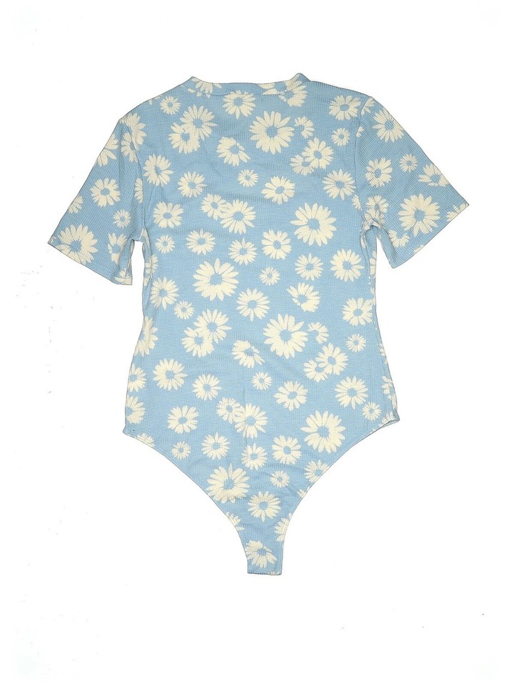 Entro Light Blue Daisy Print Bodysuit L | eBay