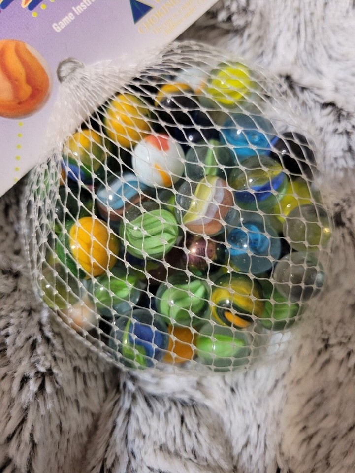 Vintage Glass Mega Marbles Collector Sampler Marbles 10 Oz NOS Net Bag ...