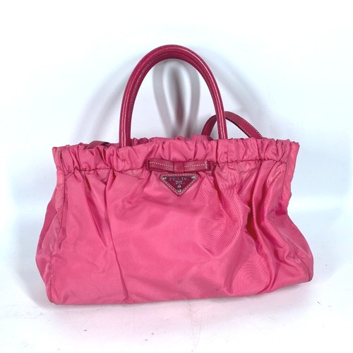 PRADA Shoulder Bag Bag Logo ribbon 2WAY bag Hand Bag Nylon pink | eBay