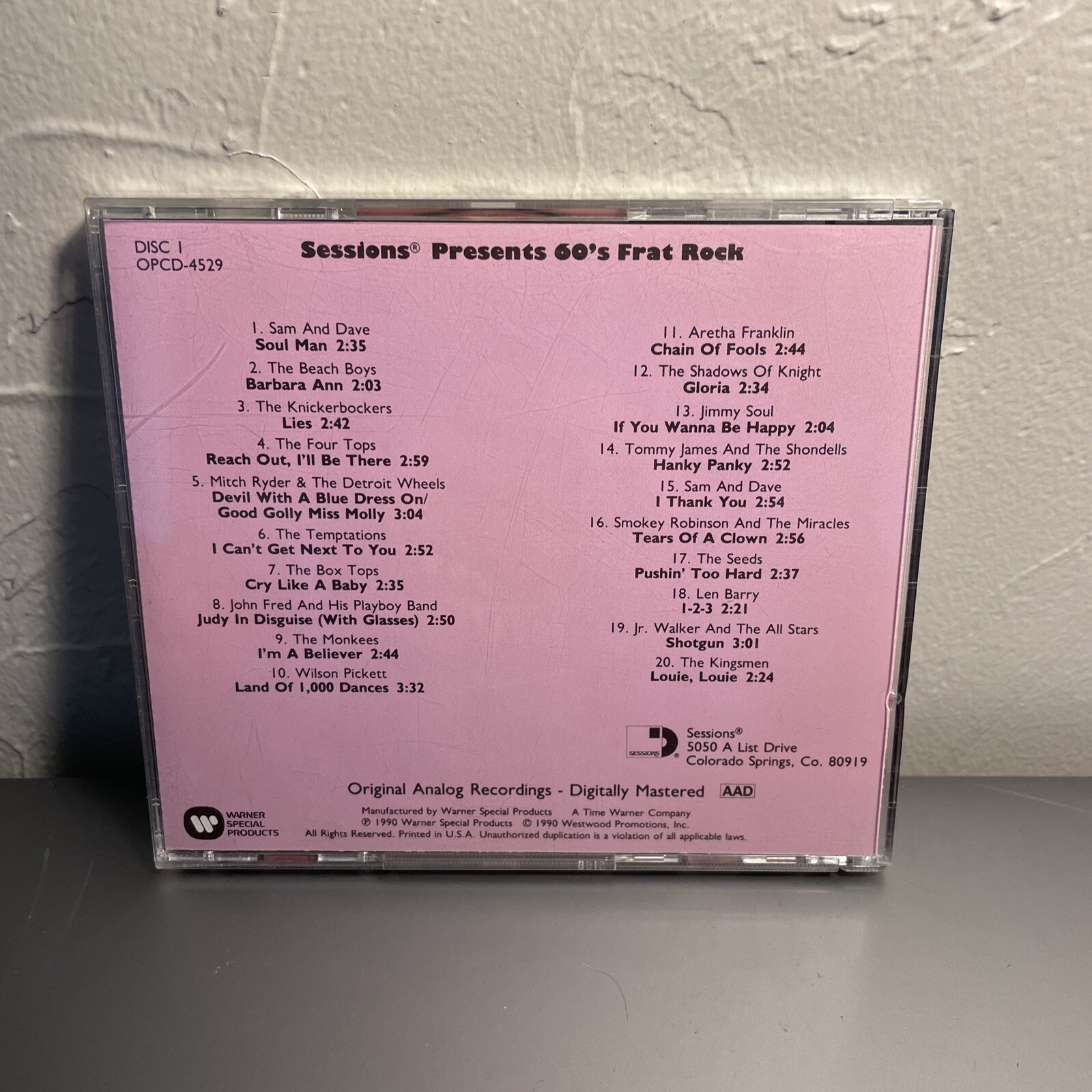 Sessions Presents 60's Frat Rock CD Disc 1 Warner Special Products Mega Rare | eBay