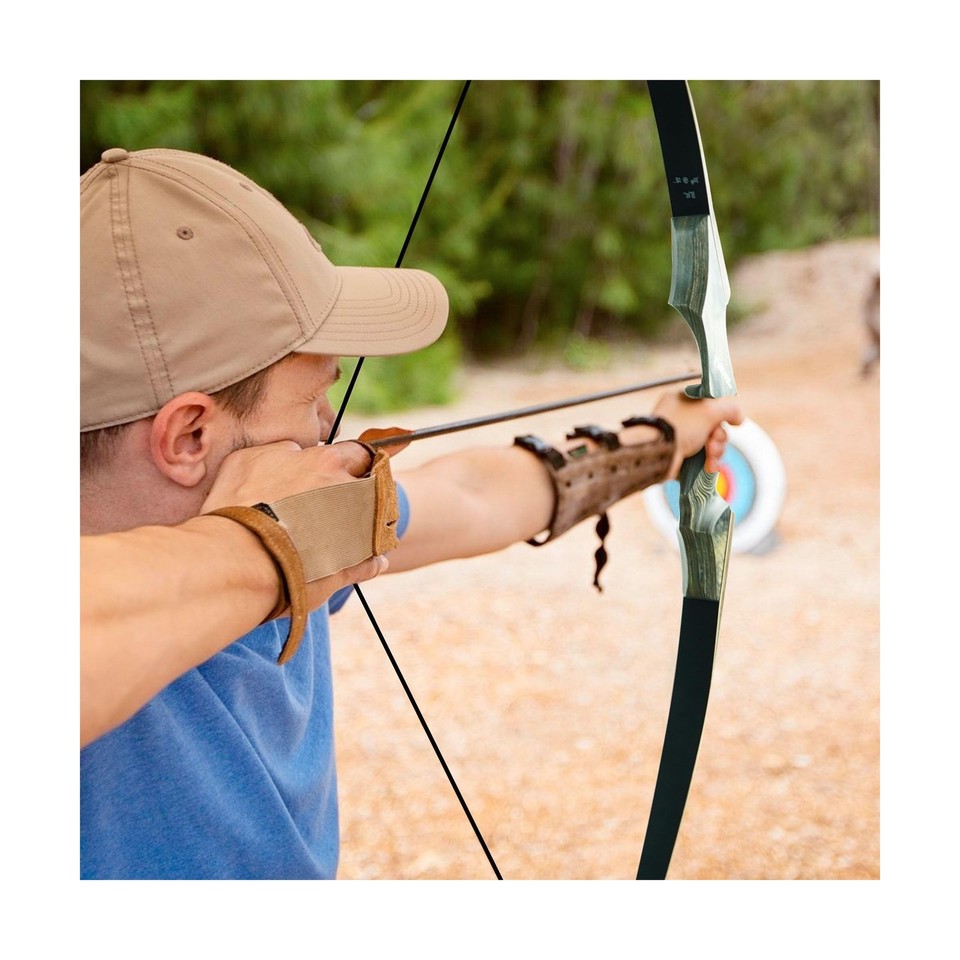 Black Hunter Takedown Longbow, GLURAK 60" Wooden Archery Bow Hunting ...