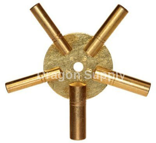 New EVEN Number Universal Brass Clock Key for Winding Clocks 5 Prong US ...