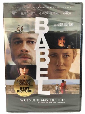 Babel (DVD, 2007, Widescreen) Brad Pitt Cate Blanchett Hype Sticker New ...