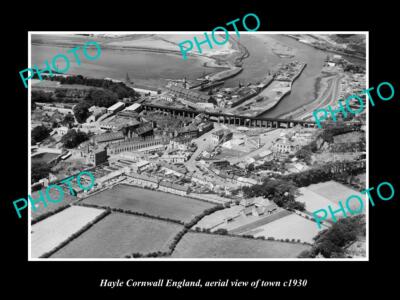 OLD 8x6 HISTORIC PHOTO OF HAYLE CORNWALL ENGLAND VIEW OF THE TOWN c1930 ...