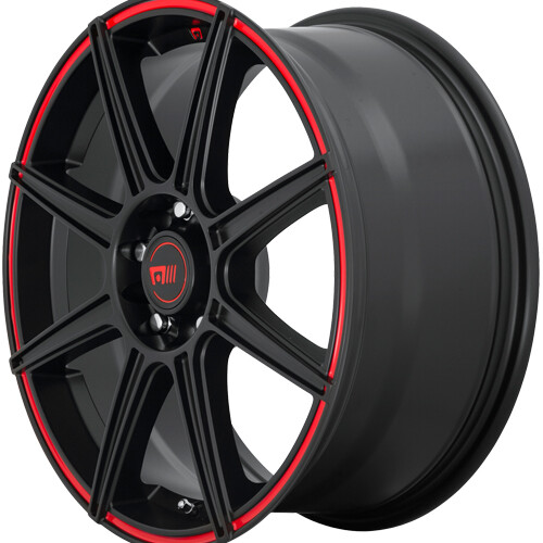 (Set-4) Motegi MR142 CS8 17x7 5x110/5x115 +40mm Black/Red Wheels Rims ...