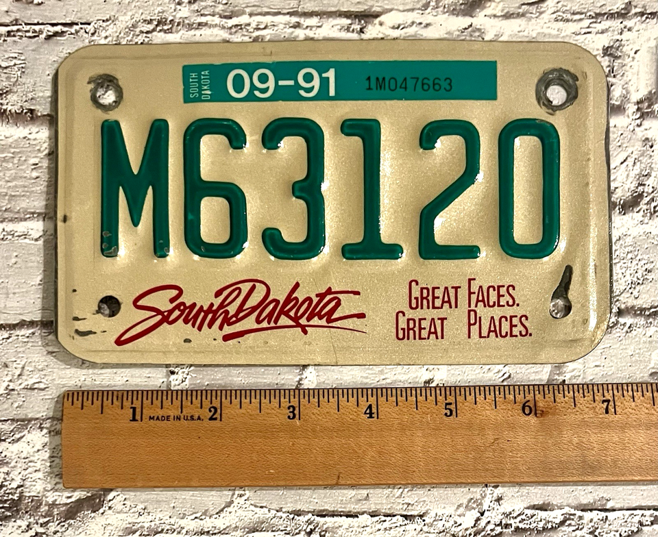 1991 South Dakota Motorcycle License Plate M63120 | eBay