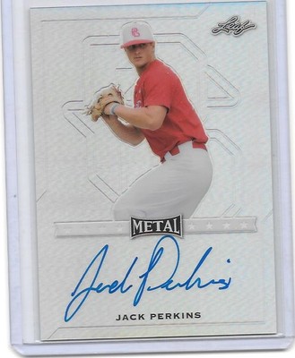2017 Leaf Perfect Game Metal RC AUTO Jack Perkins! Athletics! Rookie ...