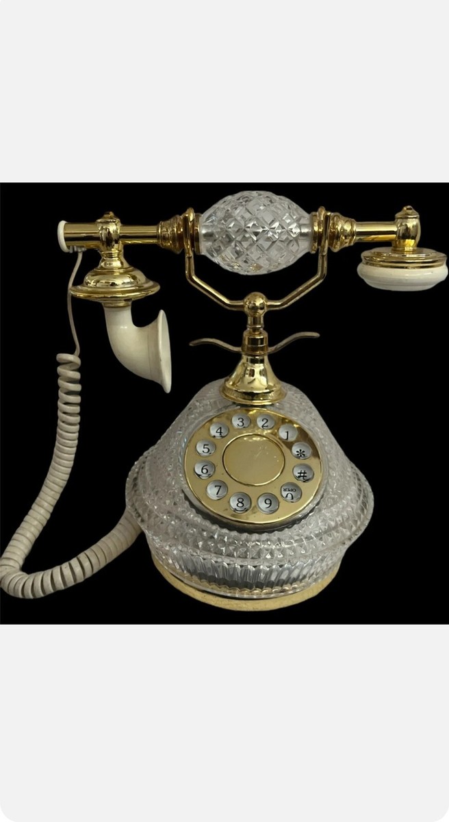 Victorian Crystal Phone VINTAGE GODINGER ART 24% LEAD CRYSTAL
