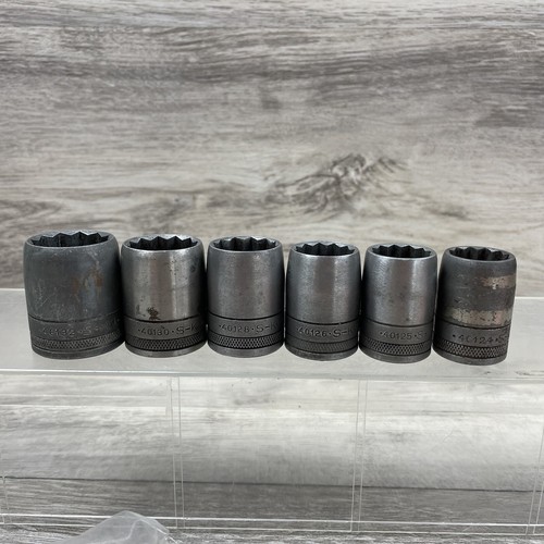 SK Wayne 1/2" Drive 12 Point Shallow SAE Socket Set 6 - 40124 15/16 7/8 ...