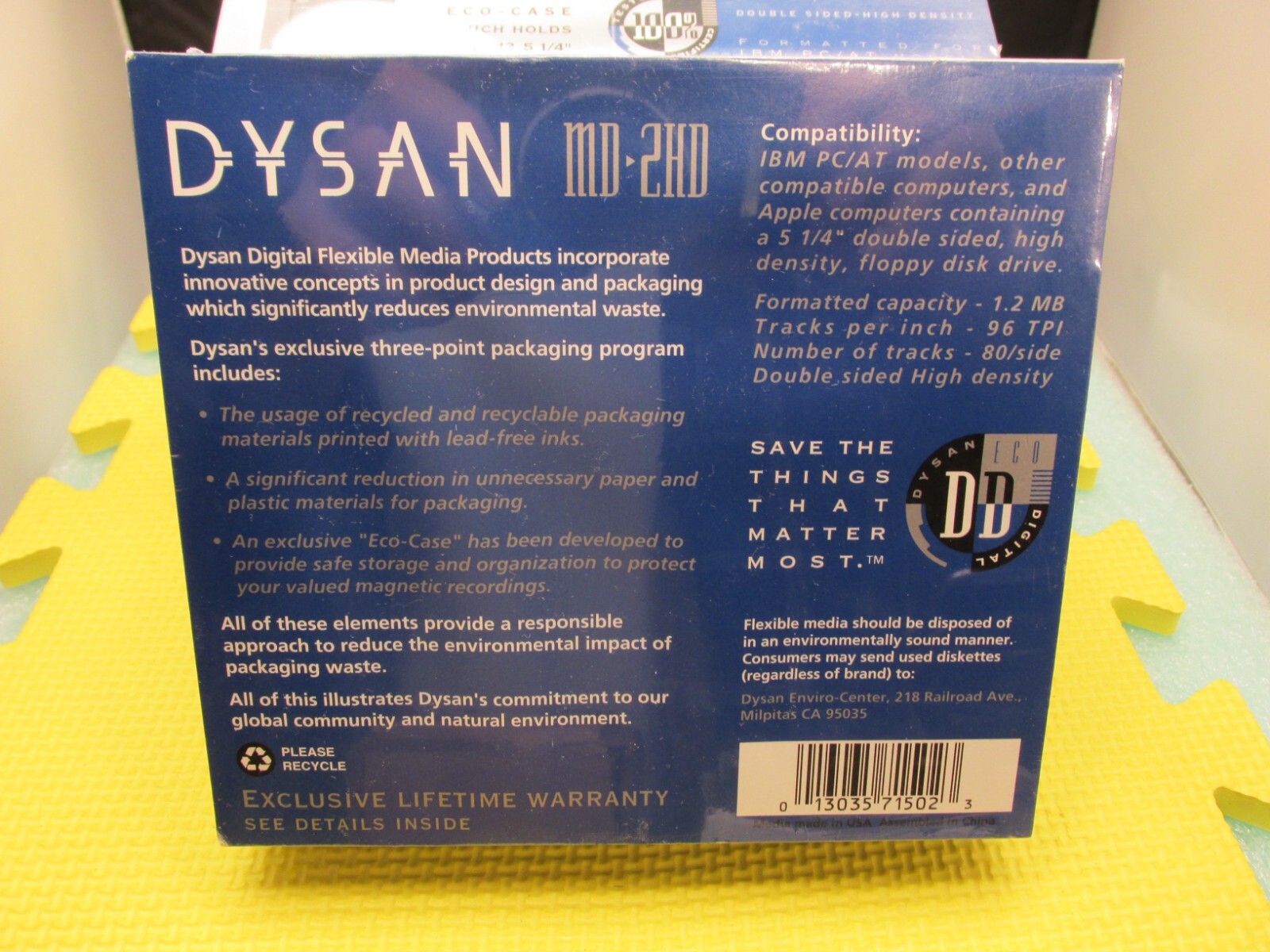 Dysan 5.25" Diskettes DS HD Floppy Disks 10 Pack with Storage Case for ...