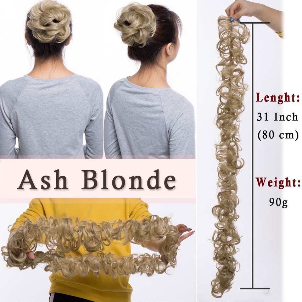 Scrunchie Updo Wrap Curly Messy Bun Hair Piece Hair Extensions Real as ...