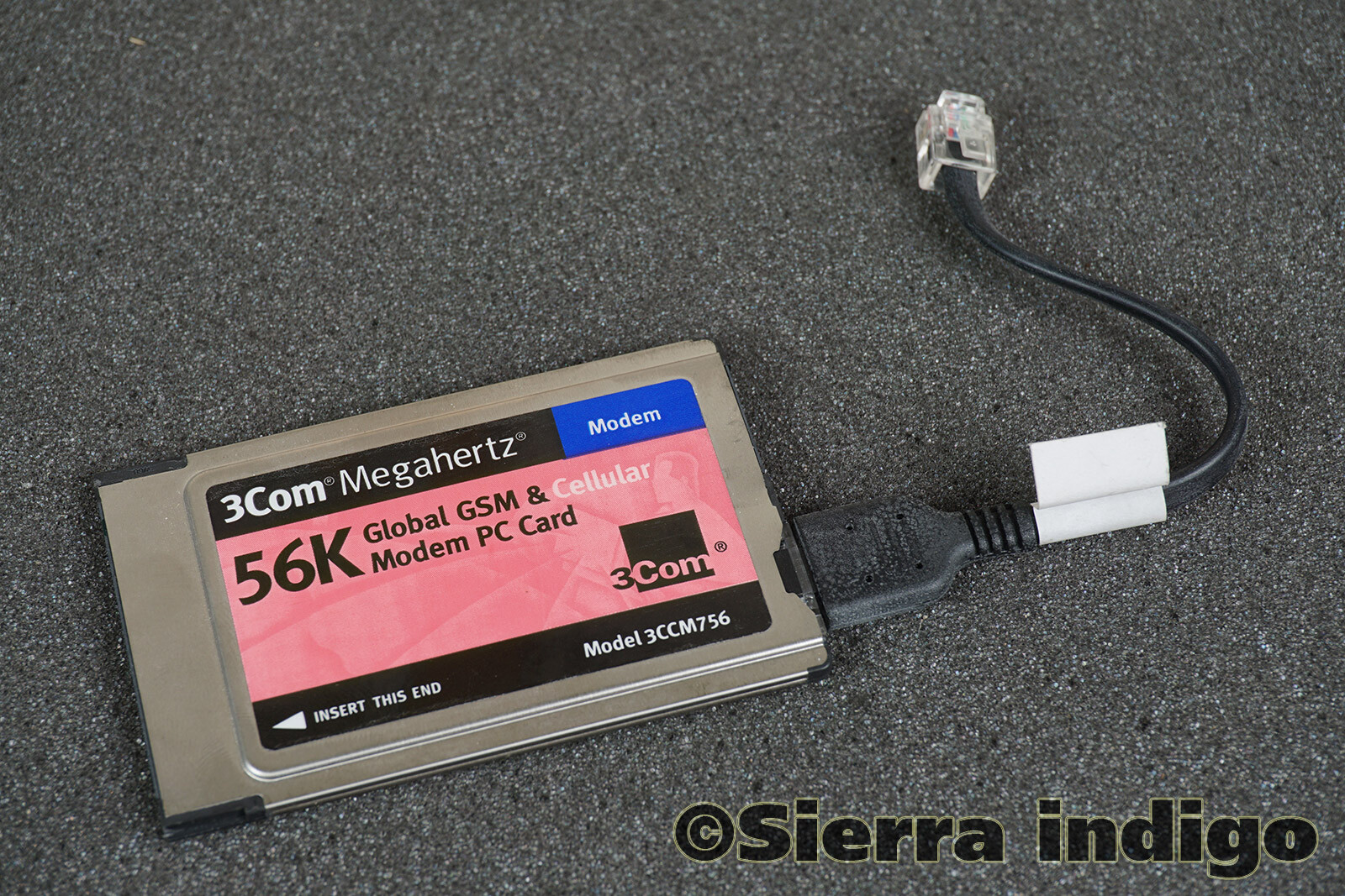 3CCM756 3Com 56KGSM & Cellular Modem PCMCIA PC Card with 530-2981 Cable ...
