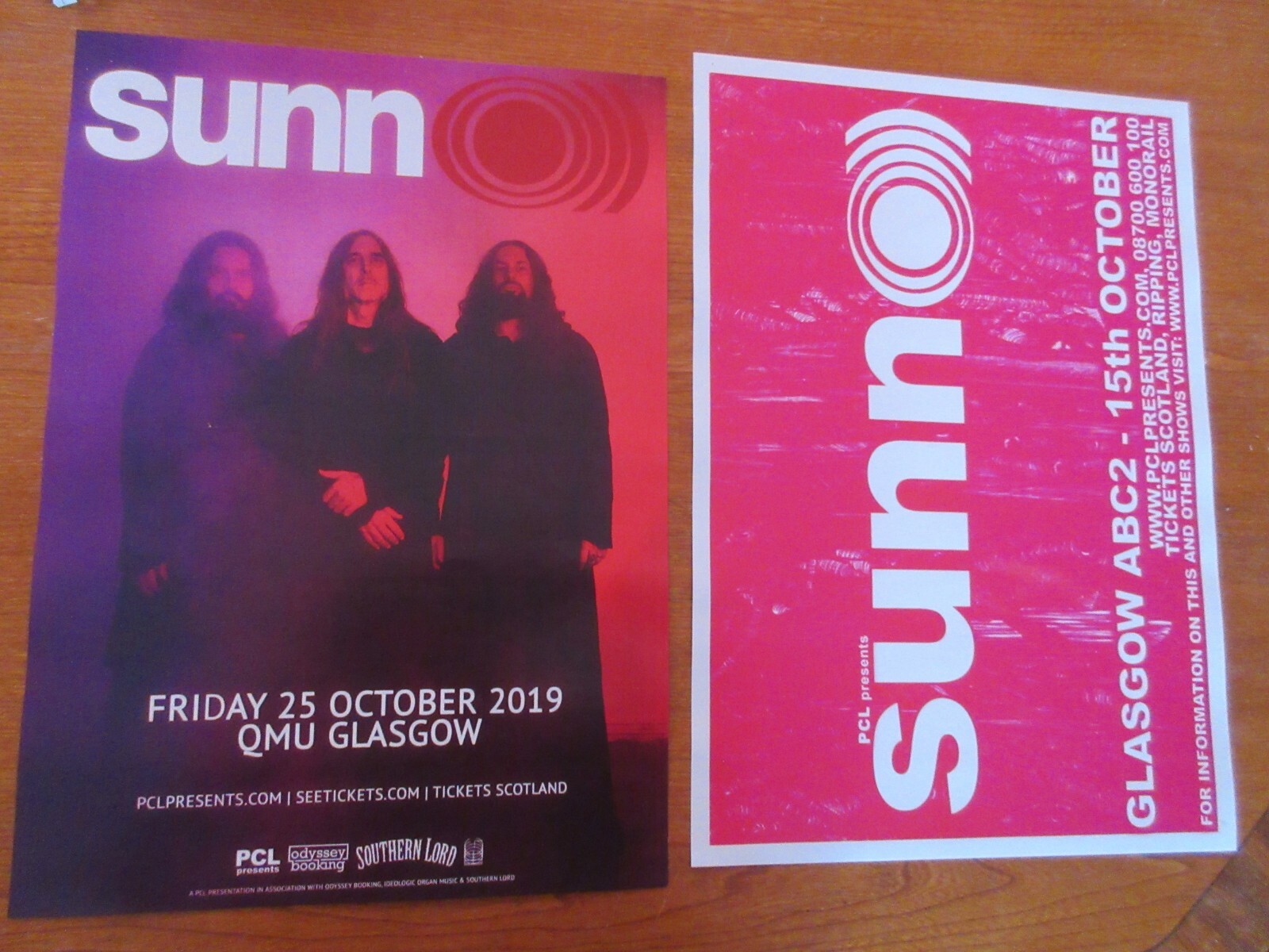 SUNN O))) CONCERT POSTERS - COLLECTION OF 2 SCOTTISH TOUR SHOW - GIG ...