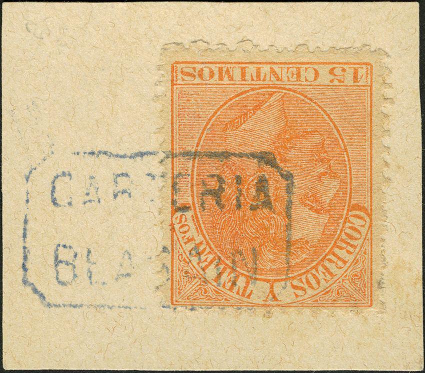 País Basque. Philately. FRAGMENT 210. 1882. 15 orange cts, cover ...