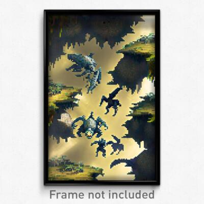 Pixel Art Poster - Monstrous Middens (8 Bit Psychedelic Trippy Video ...