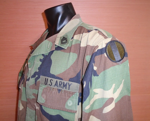 USGI 3ID Forces Command SFC Woodland BDU Camouflage Combat Coat Sz ...