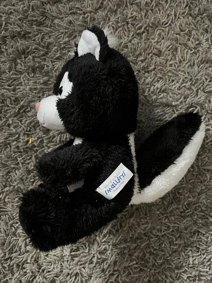 Build A Bear Smallfrys Skunk Rare 8” Black White Plush Stuffed Mint | eBay