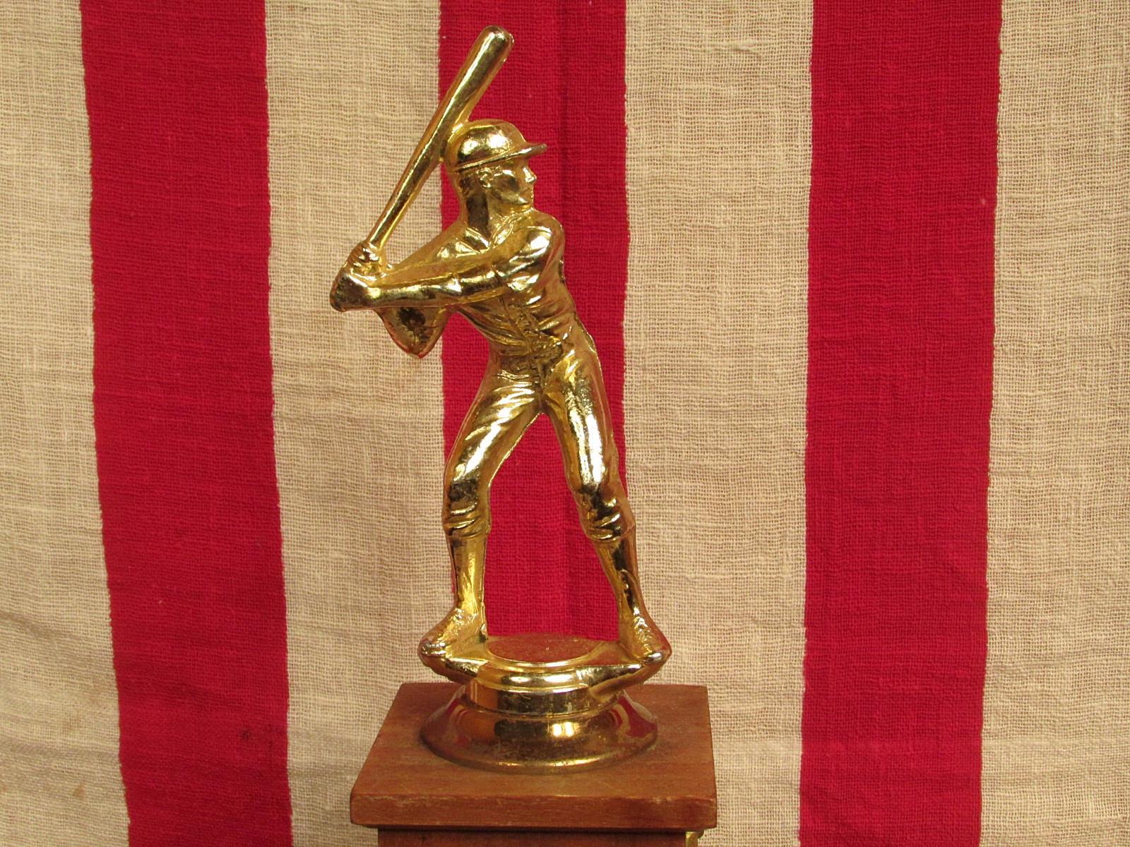 Vintage 1960 Baseball MVP Coca Cola Trophy Wood w/ Metal Topper 14 ...