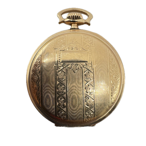 Antique 16 Size Keystone Coin Edge Engraved Pocket Watch Case 10k Gold ...